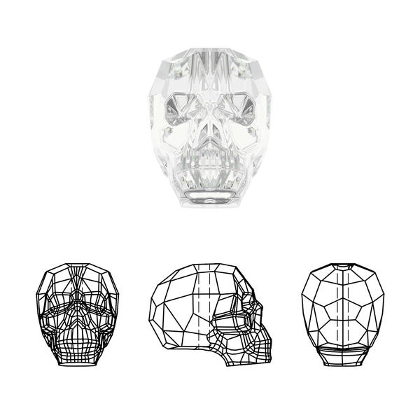Swarovski Бусина арт. 5750 Scull, Crystal Paradise Shineh - milano-lux.ru